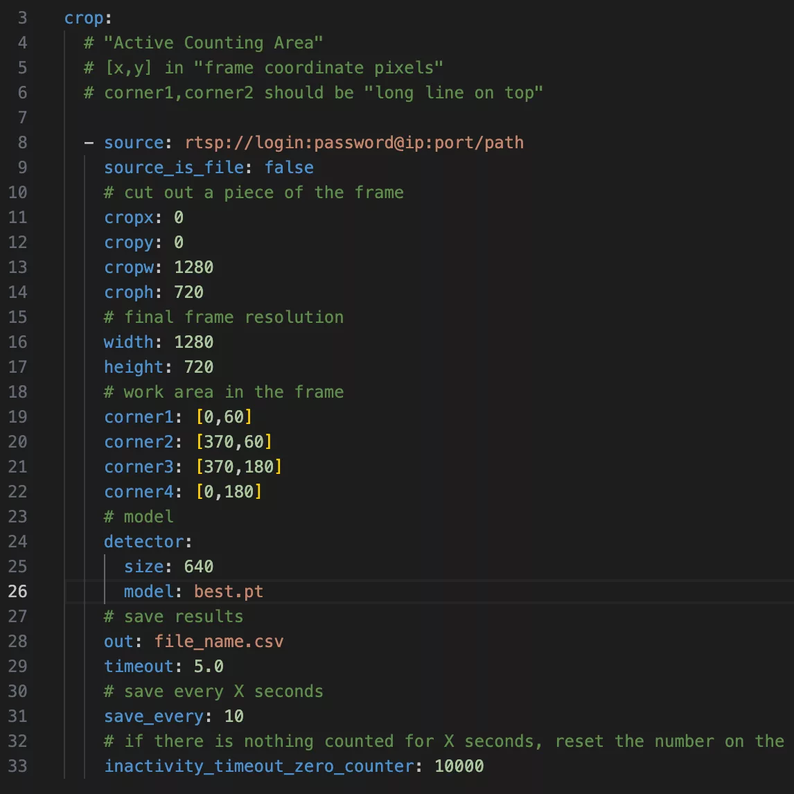How to change the camera address and camera settings — CamContador